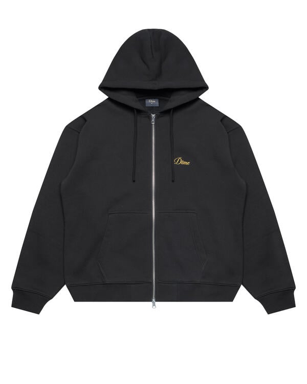 Dime Cursive Logo Zip Hoodie | DIMEHO2453BLK | AFEW STORE